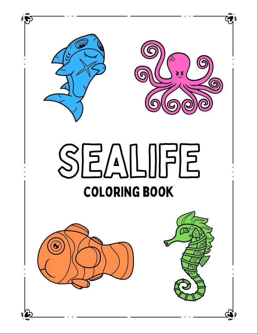Sealife Coloring Book - Calé Brand | Hotmart