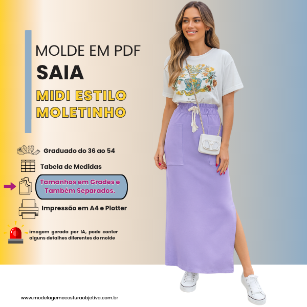MOLDE EM PDF - SAIA MIDI MOLETINHO - W A MACHADO | Hotmart