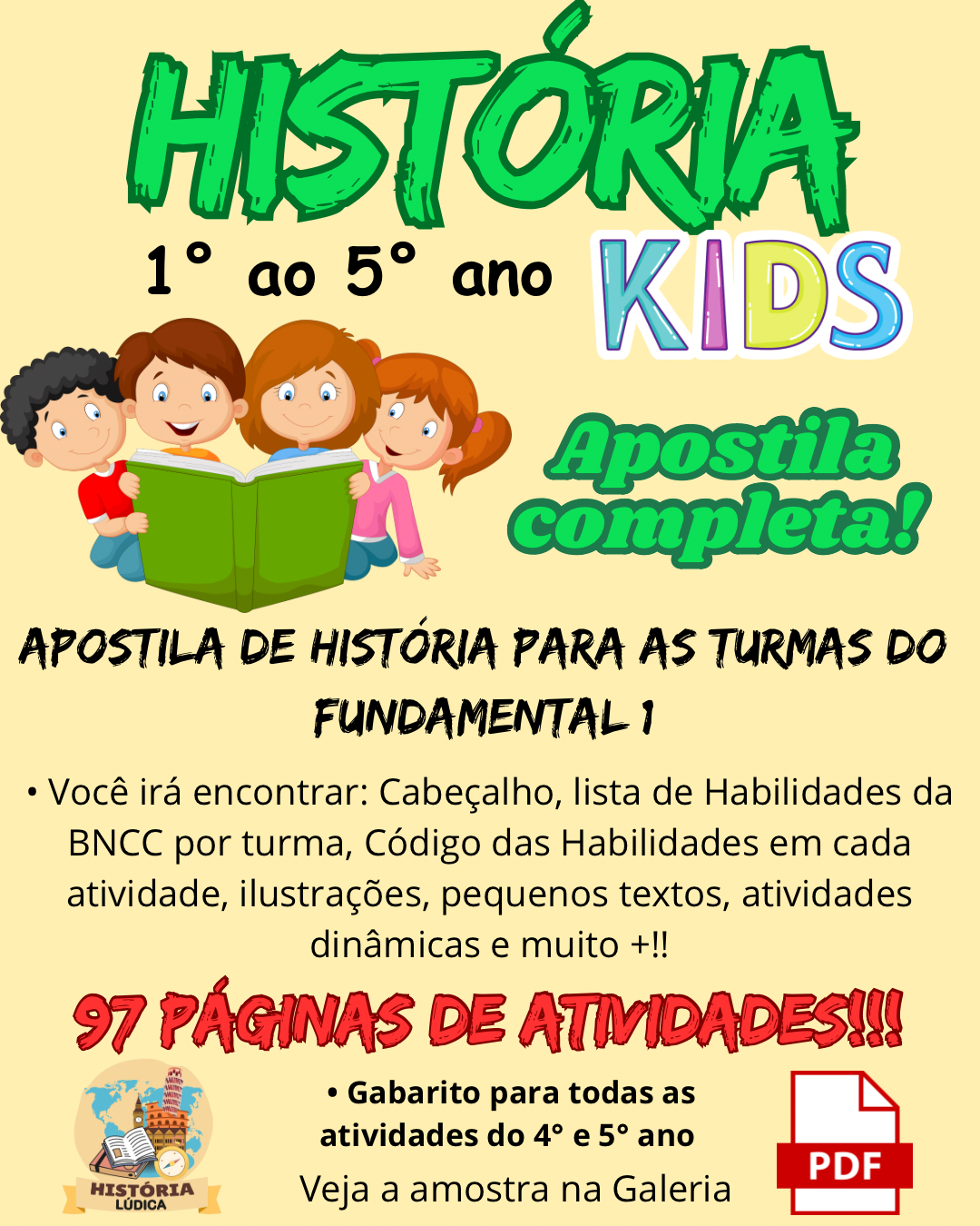 Atividades de História 1º ao 5º ano - Priscila Moraes | Hotmart