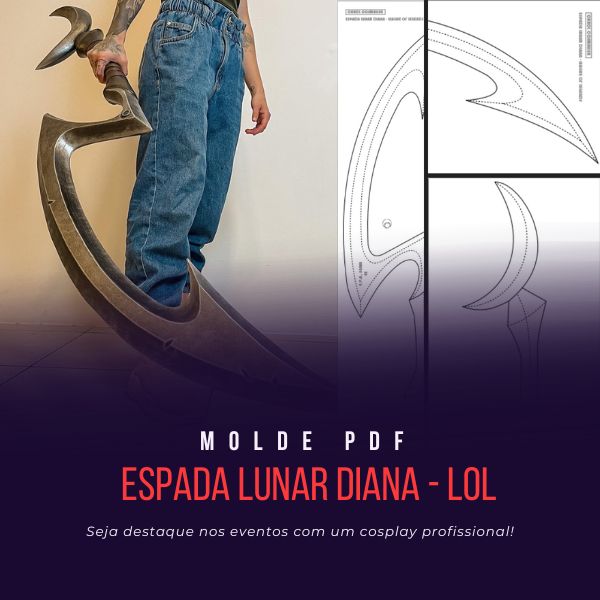 Molde Espada Lunar Diana - League of Legends - Carolina Arakawa | H...