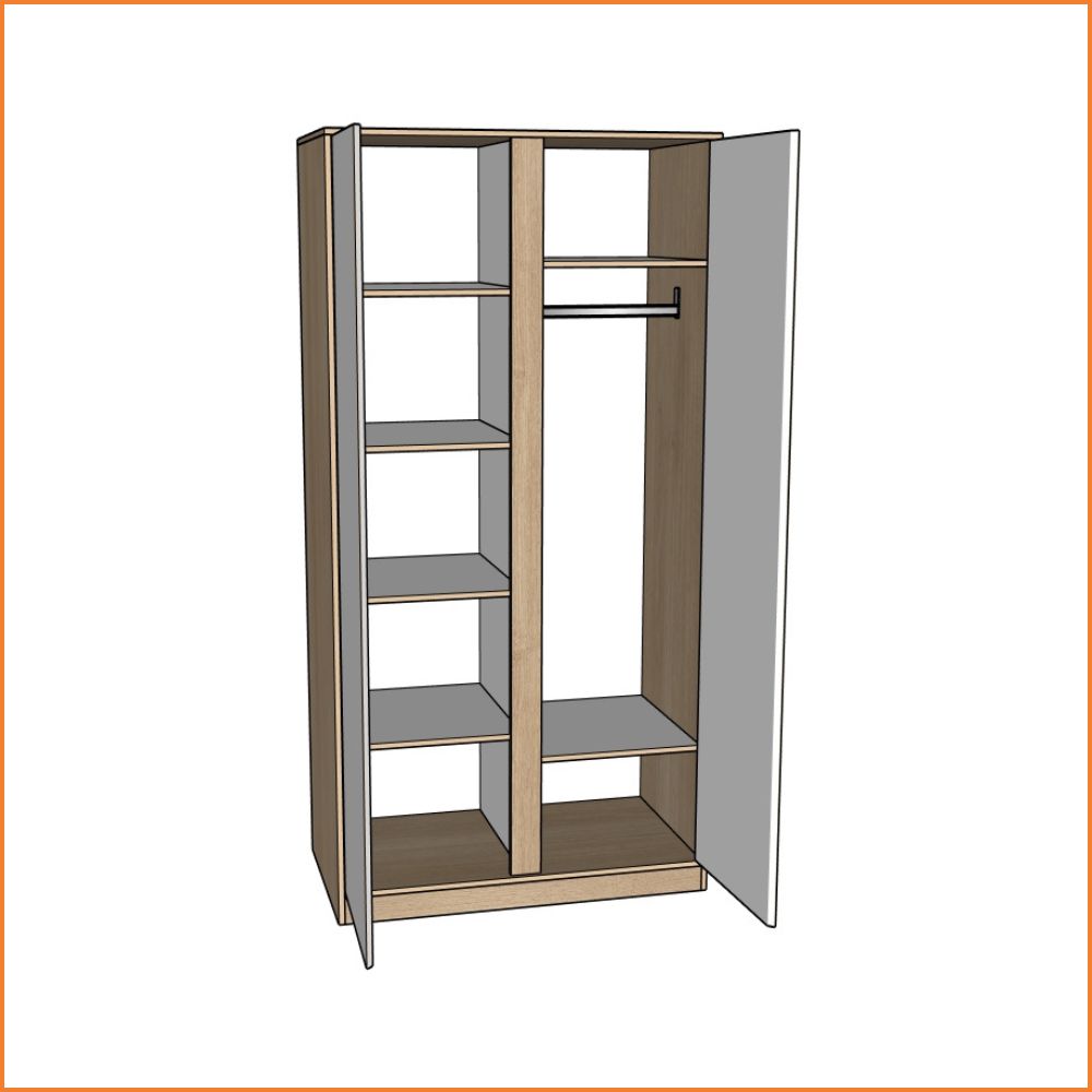 K010 - Plano de Ropero de 2 Puertas