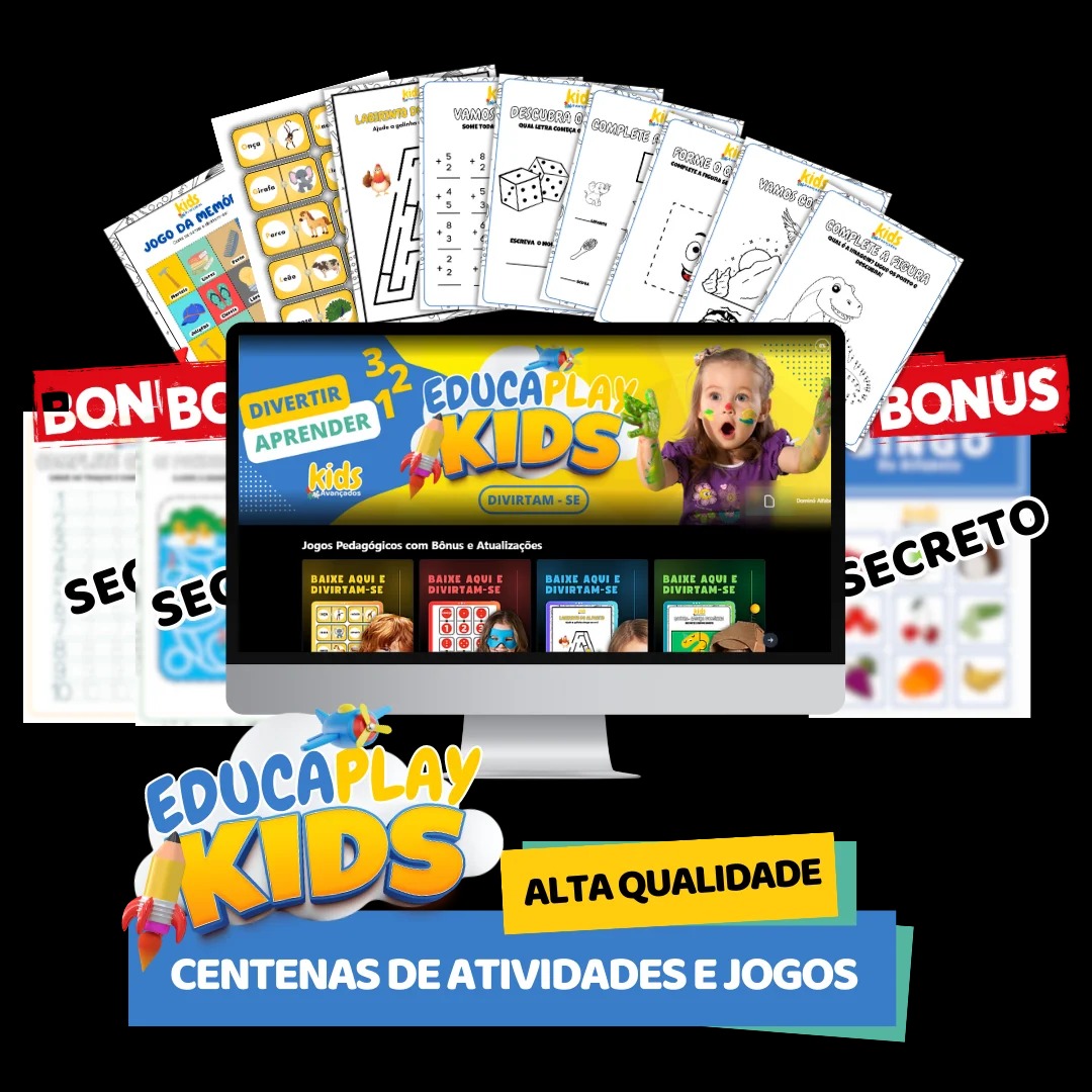 Educa Play Kids Material Pedagogico Mais de 1200 Atividades.
