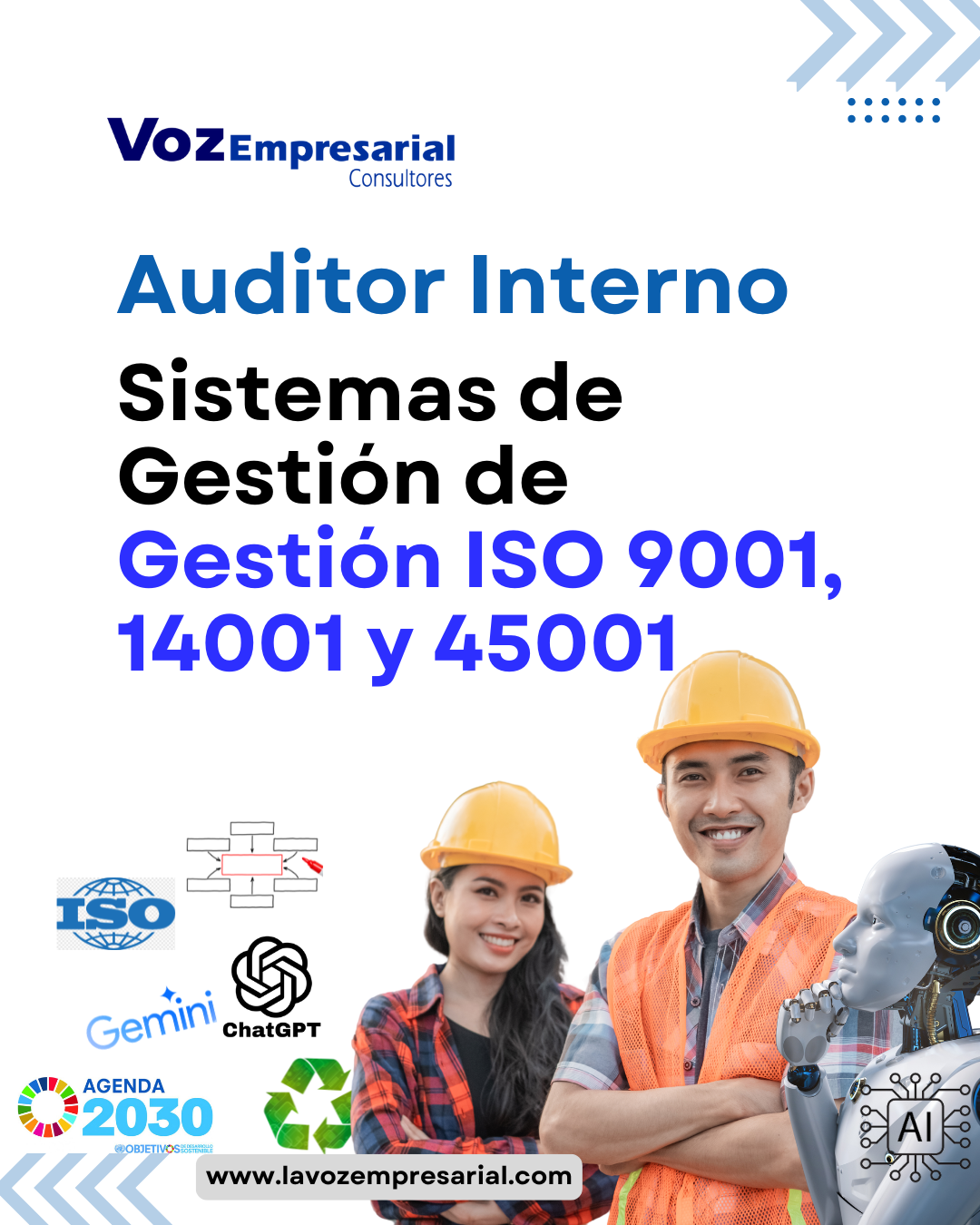 Auditor Interno en Sistema de Gestión ISO 9001, ISO 14001 e ISO 450...