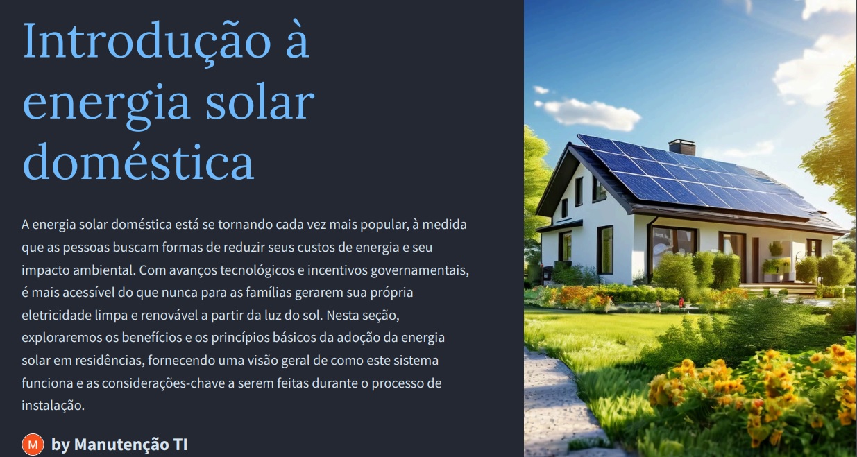 Energia Solar Doméstica