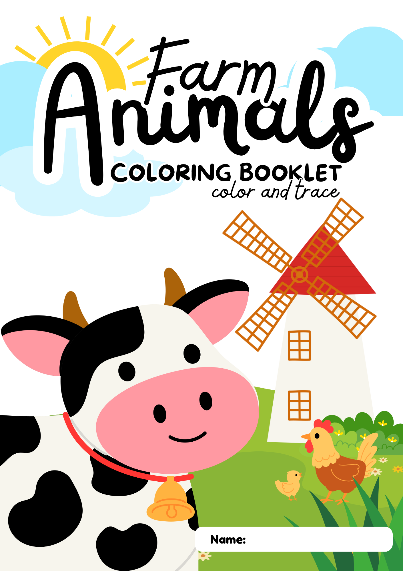 Libro para Colorear Animales de Granja – Diversión y Aprendizaje In...