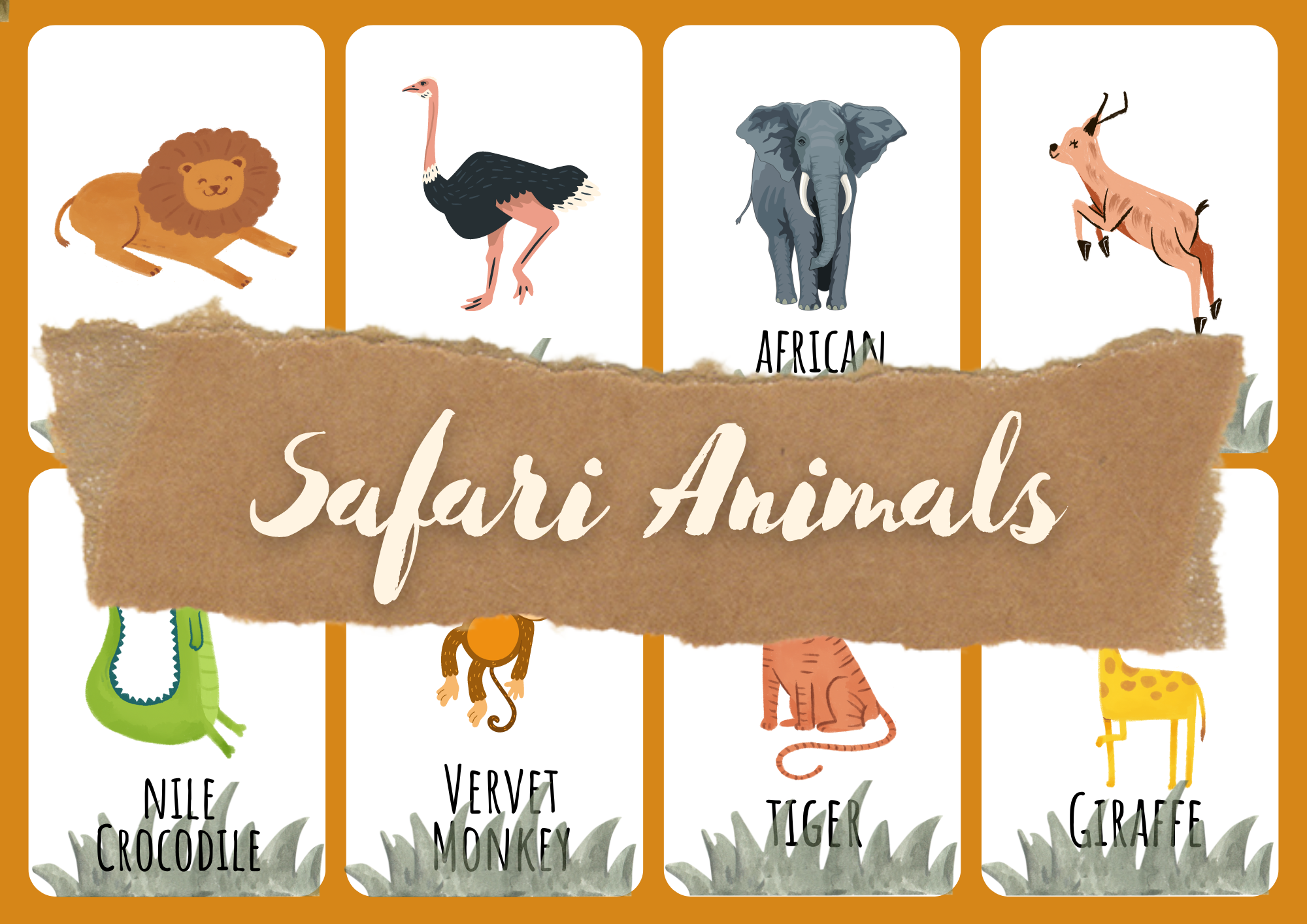 Safari Animals Cards - Natalia Costa Netto de Oliveira Ferreira | H...