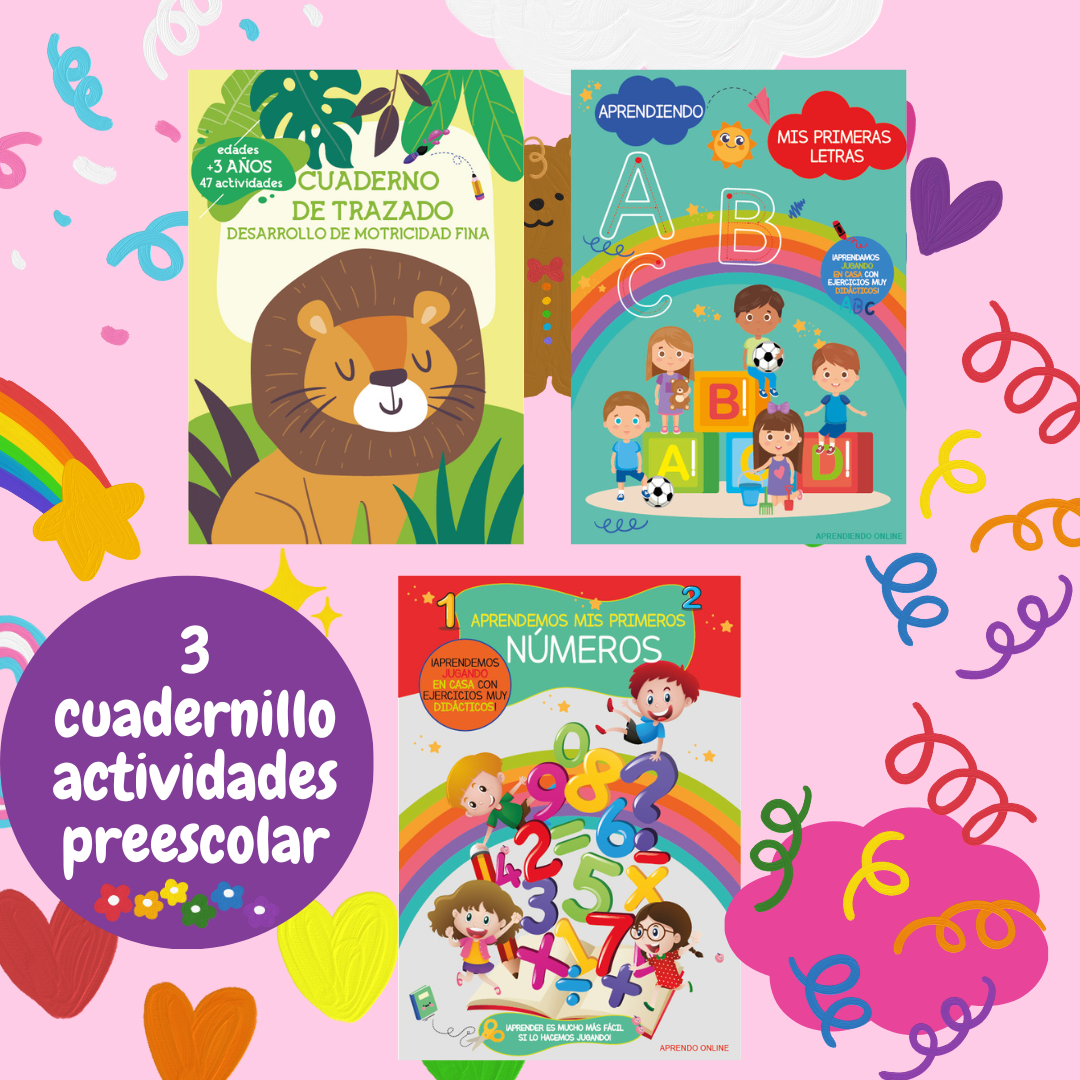 3 cuadernillos de actividades preescolar imprimible - Ayelen Celest...