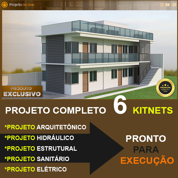 Projeto Completo 6 Kitnets para investir, construir e alugar - RENDA ...