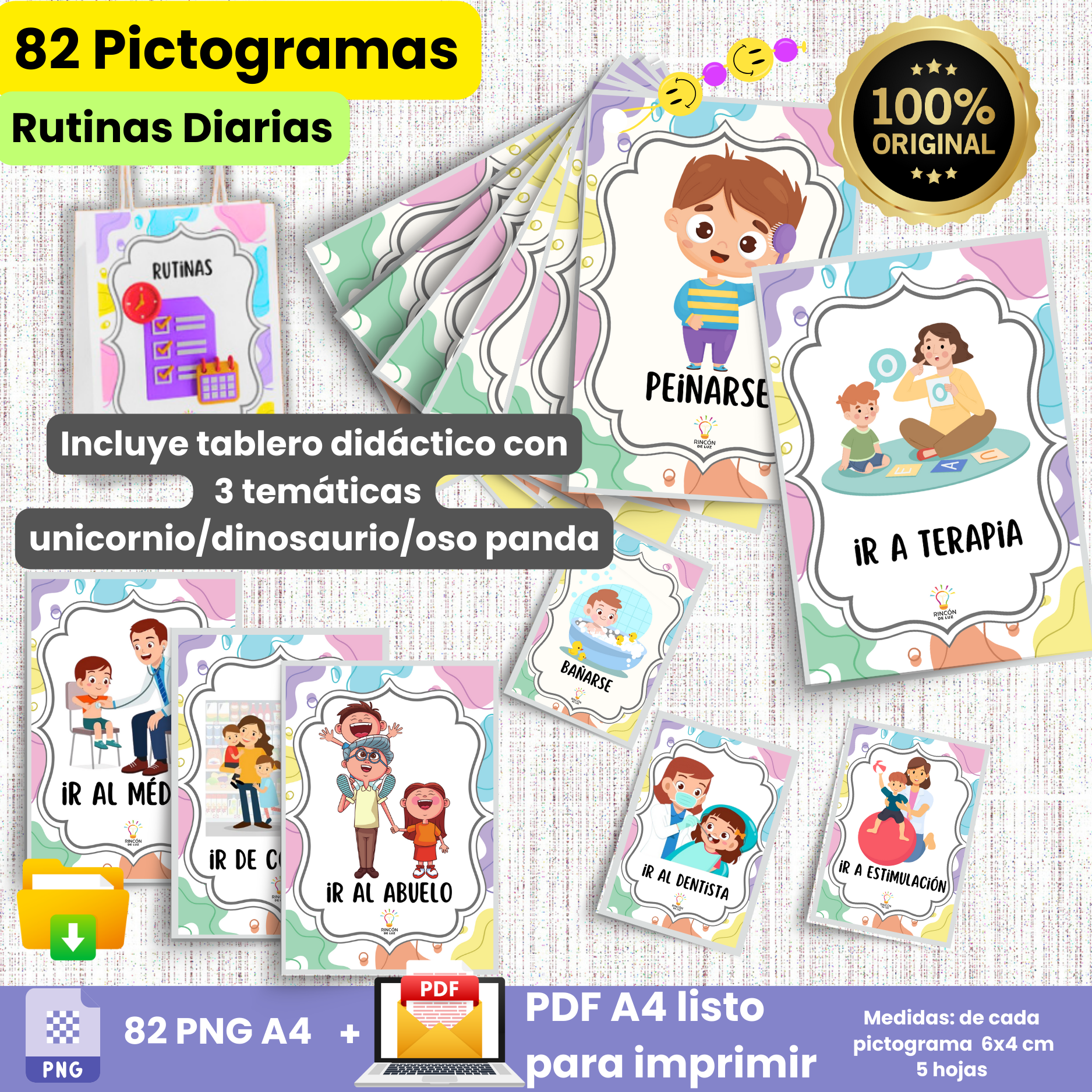 Pack pictogramas RUTINAS DIARIAS + TABLERO DIDÁCTICO DE RUTINAS+7 BONOS ...