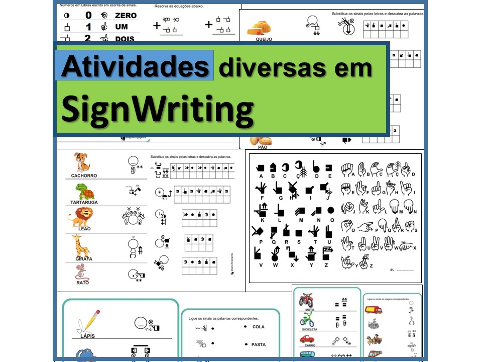 Atividades Diversas em Libras Escrita em Sutton SignWriting - Migue...
