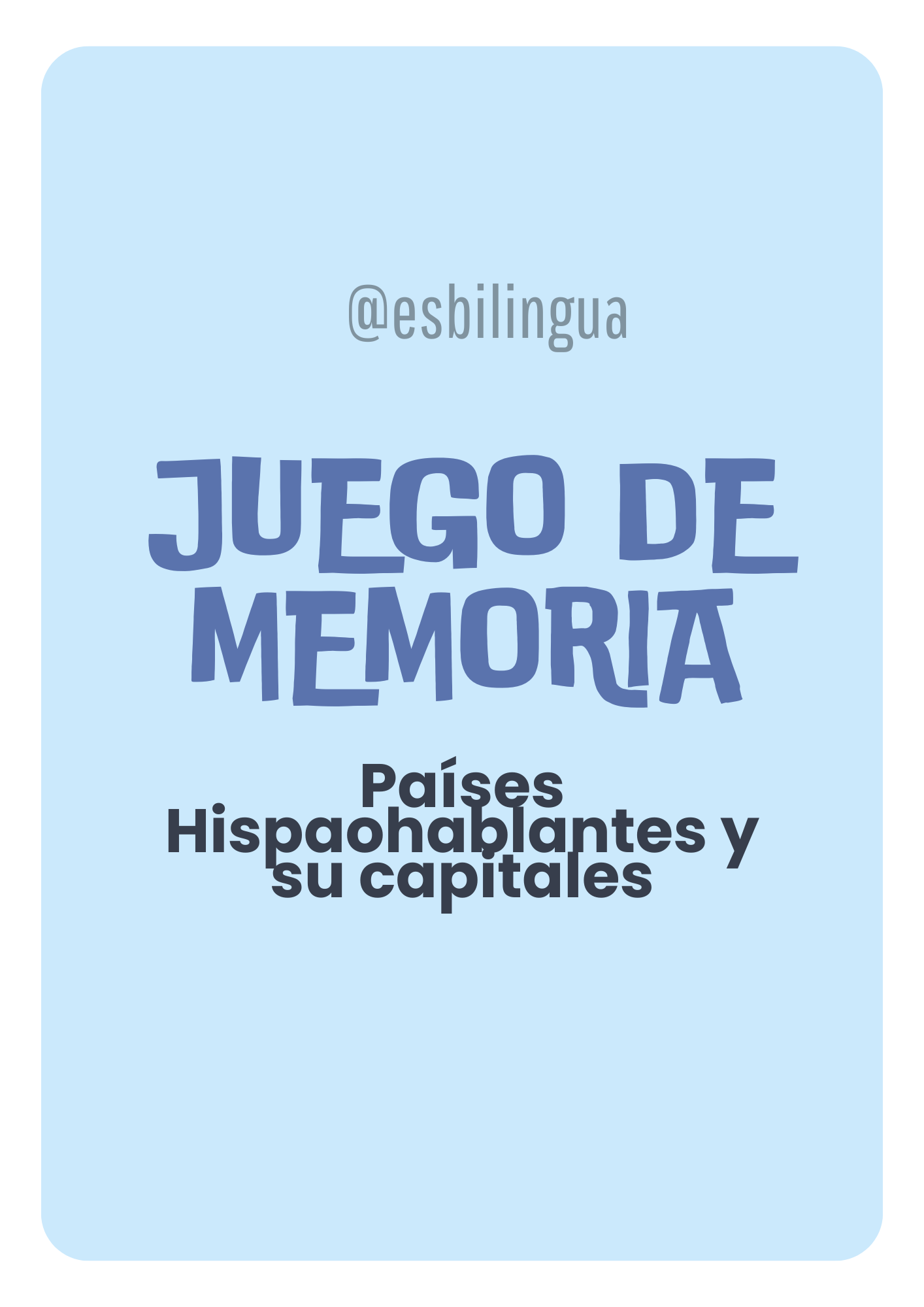 Juego de Memoria: Países Hispanohablantes y sus Capitales - Tania C...