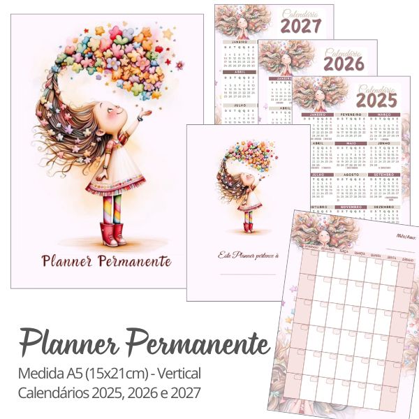Planner Permanente A5 15x21cm p107 - Leila Jensen Papelaria Persona...