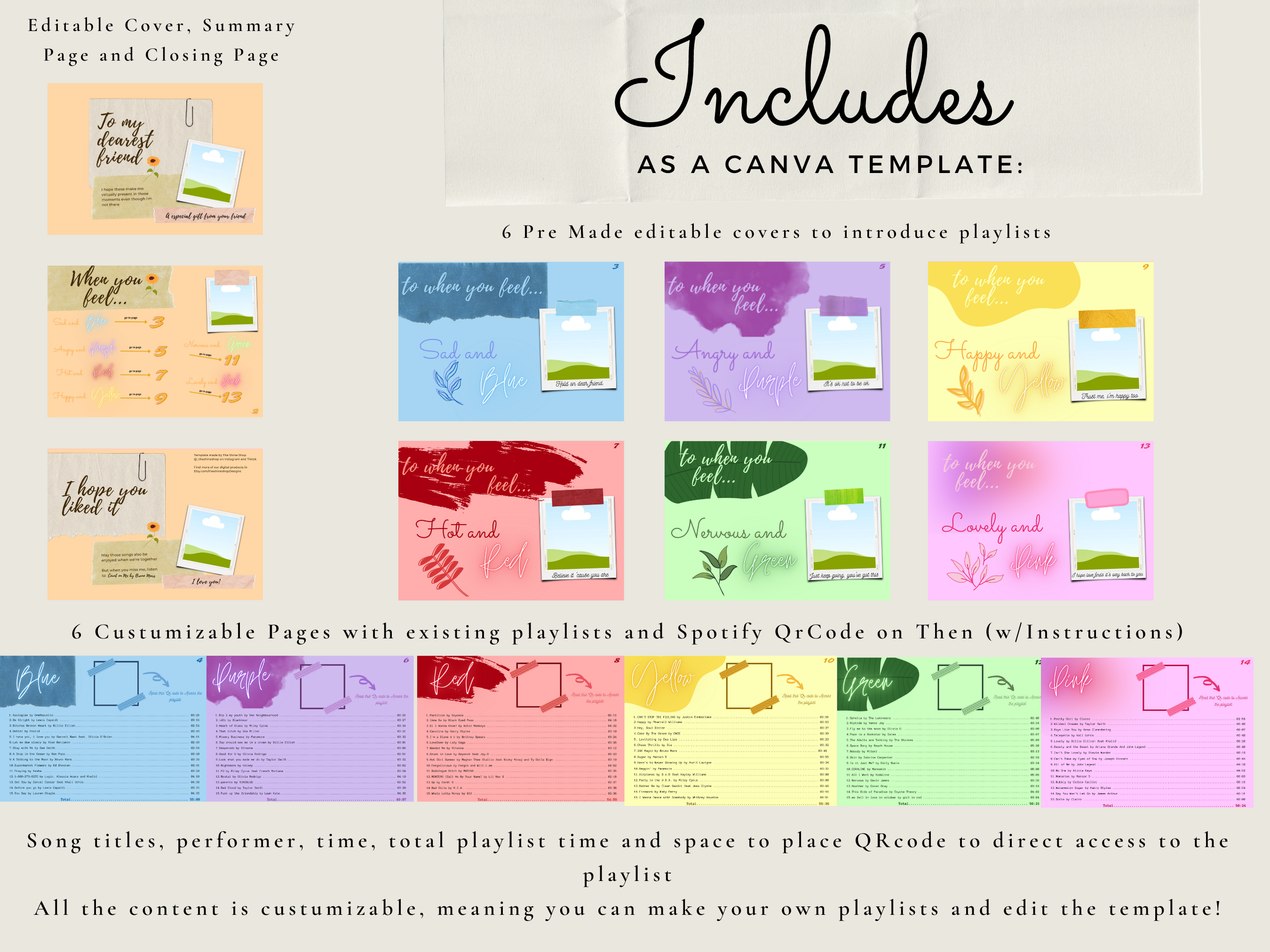 GIFT 'Tiktok Trend' - Canva Template - Customizable Playlist book ...