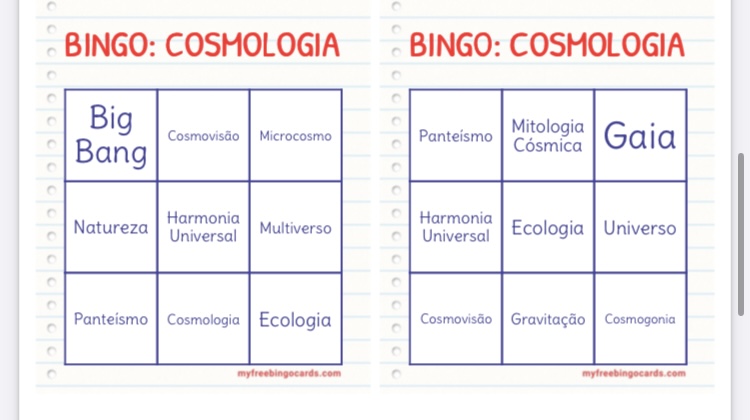 BINGO COSMOLOGIA - MD PEDAGÓGICO | Hotmart