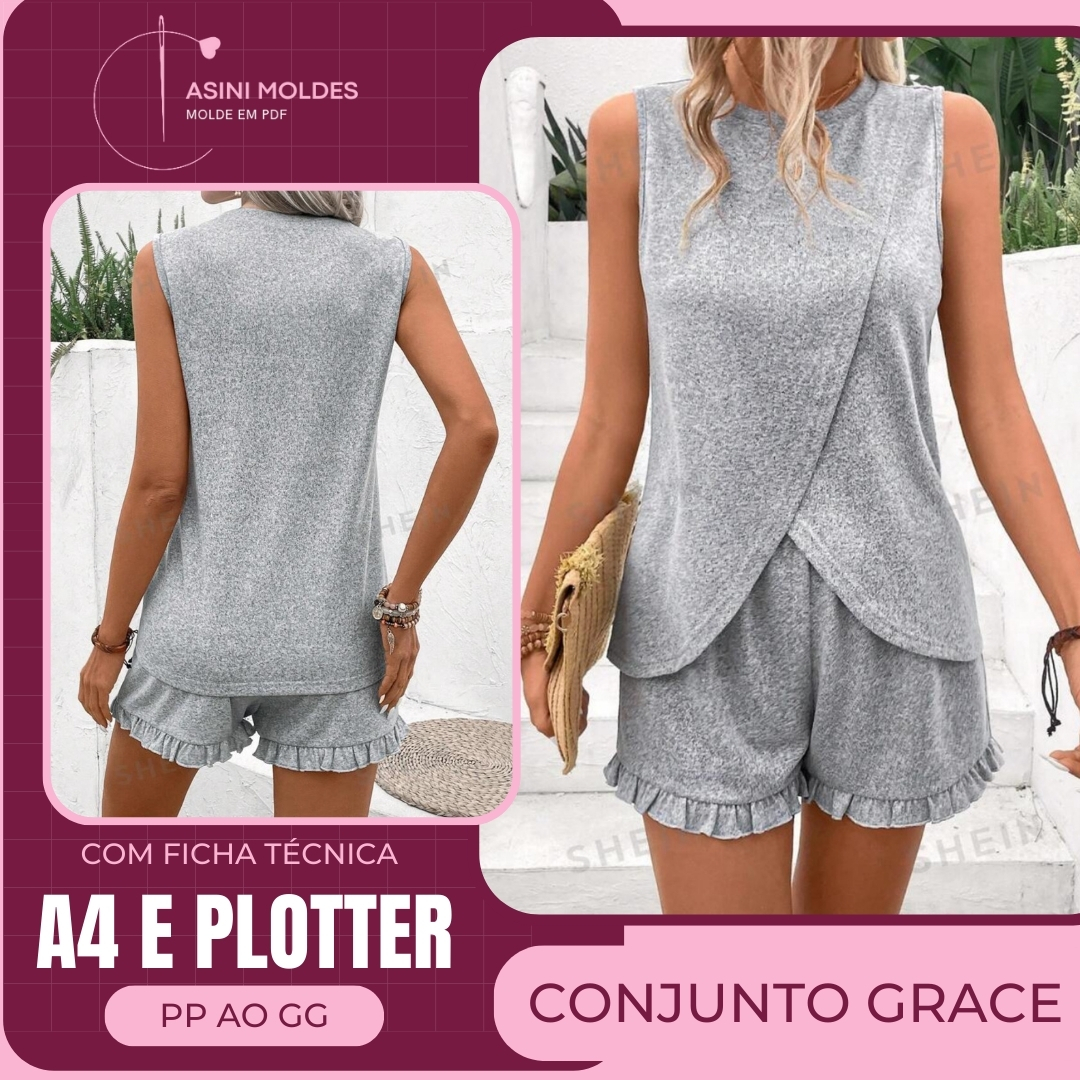 CONJUNTO GRACE - Molde em PDF - CASINI - MOLDES EM PDF | Hotmart