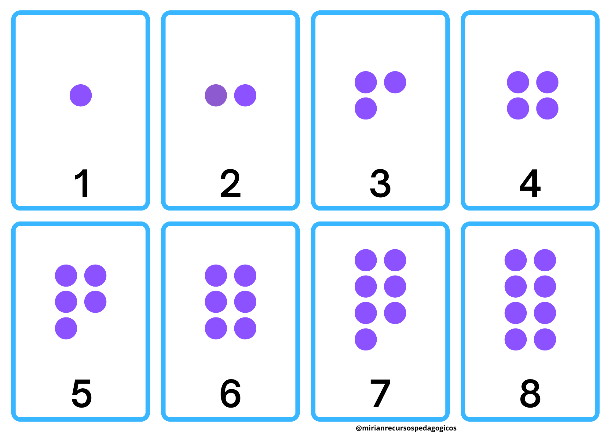 CARDS PEQUENOS DOS NÚMEROS E QUANTIDADES