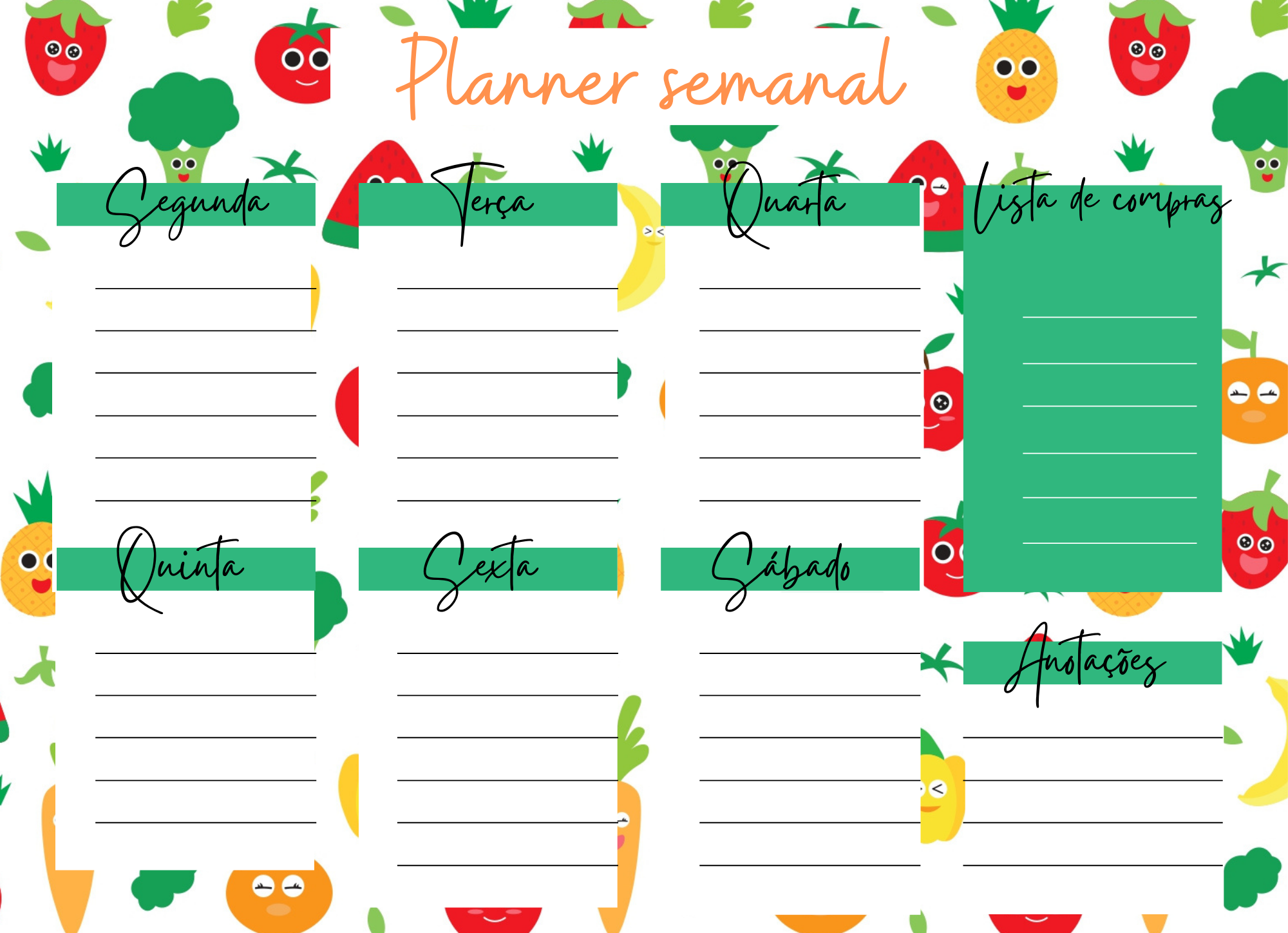 Planner Semanal Infantil Para Imprimir Planner Ursinhos Carinhosos