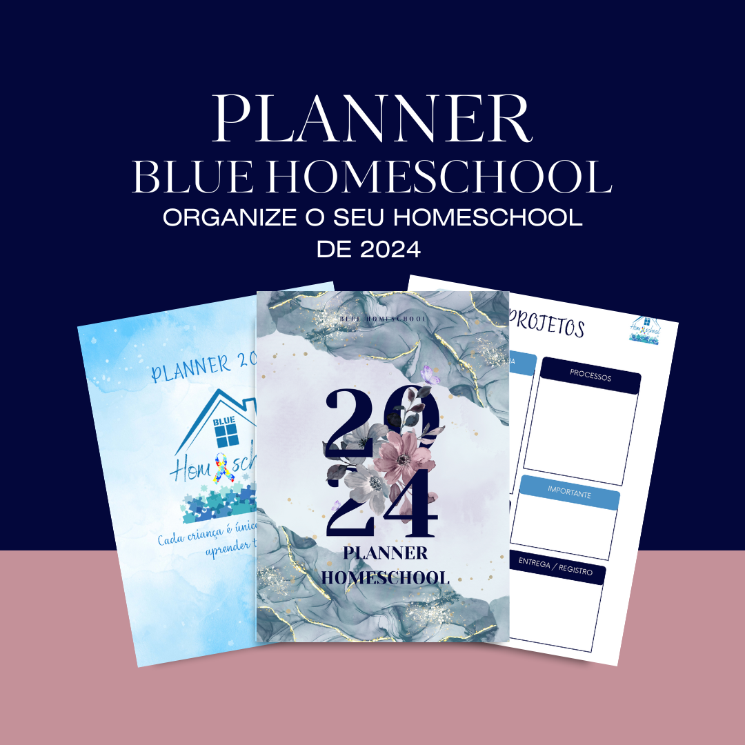 PLANNER BLUE HOMESCHOOL 2024 - Carina Rosa | Hotmart