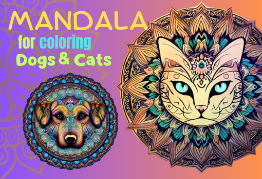 Mandala For Coloring Dogs and Cats