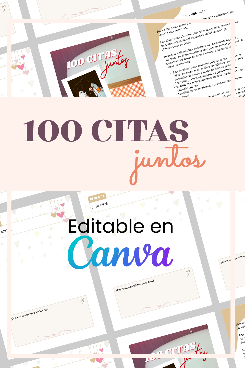 100 Citas juntos. Archivo Editable en Canva - Sofía Belén | Hotmart