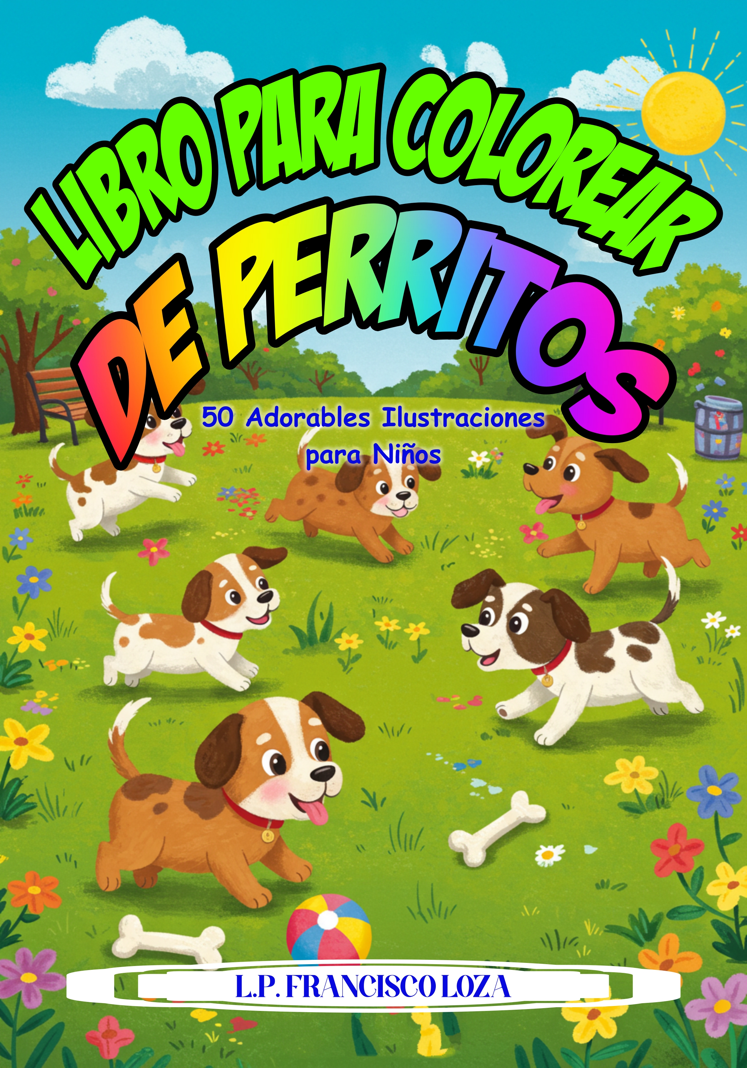 🐾 📚 Libro para Colorear de Perritos – 50 Adorables Ilustraciones ...