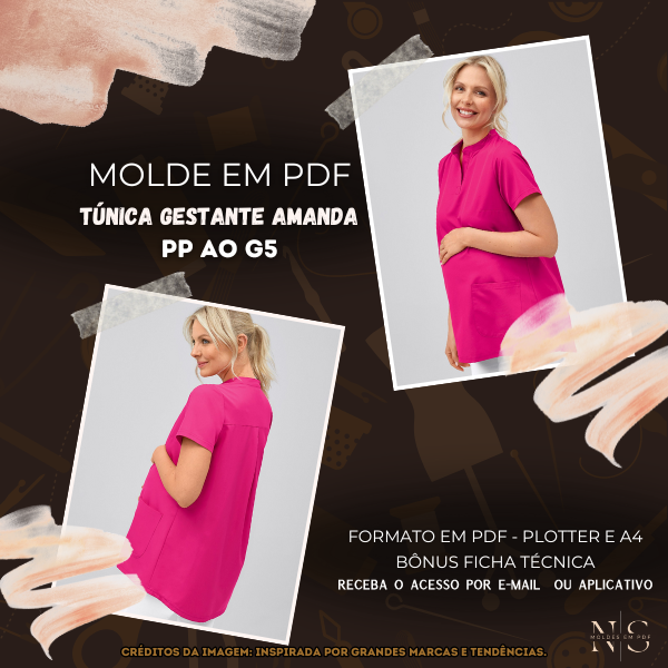 NS Molde em PDF - Túnica Gestante Amanda ID 4428705 - NS Moldes