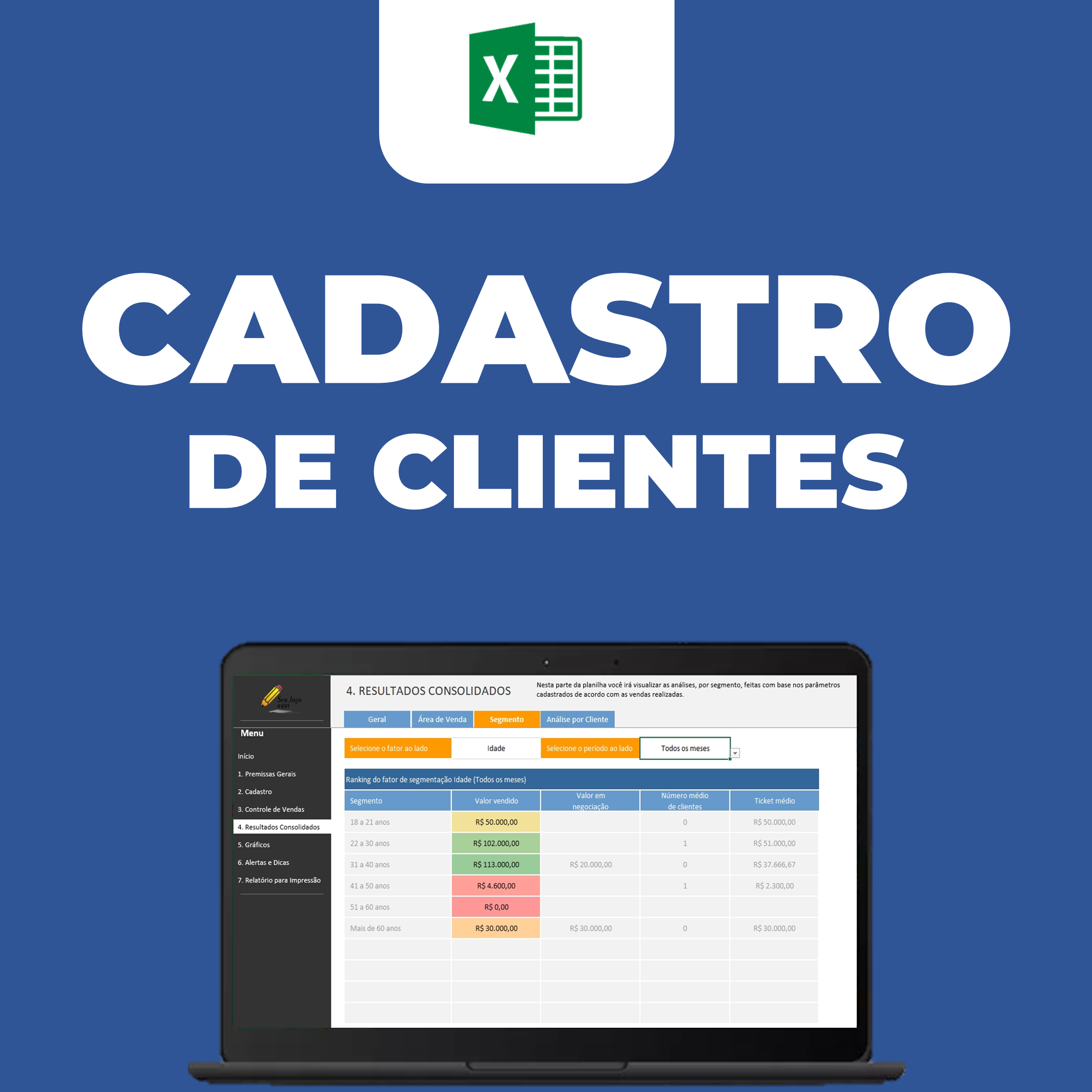 Planilha de Cadastro de Clientes/CRM - Andrey Leal | Hotmart