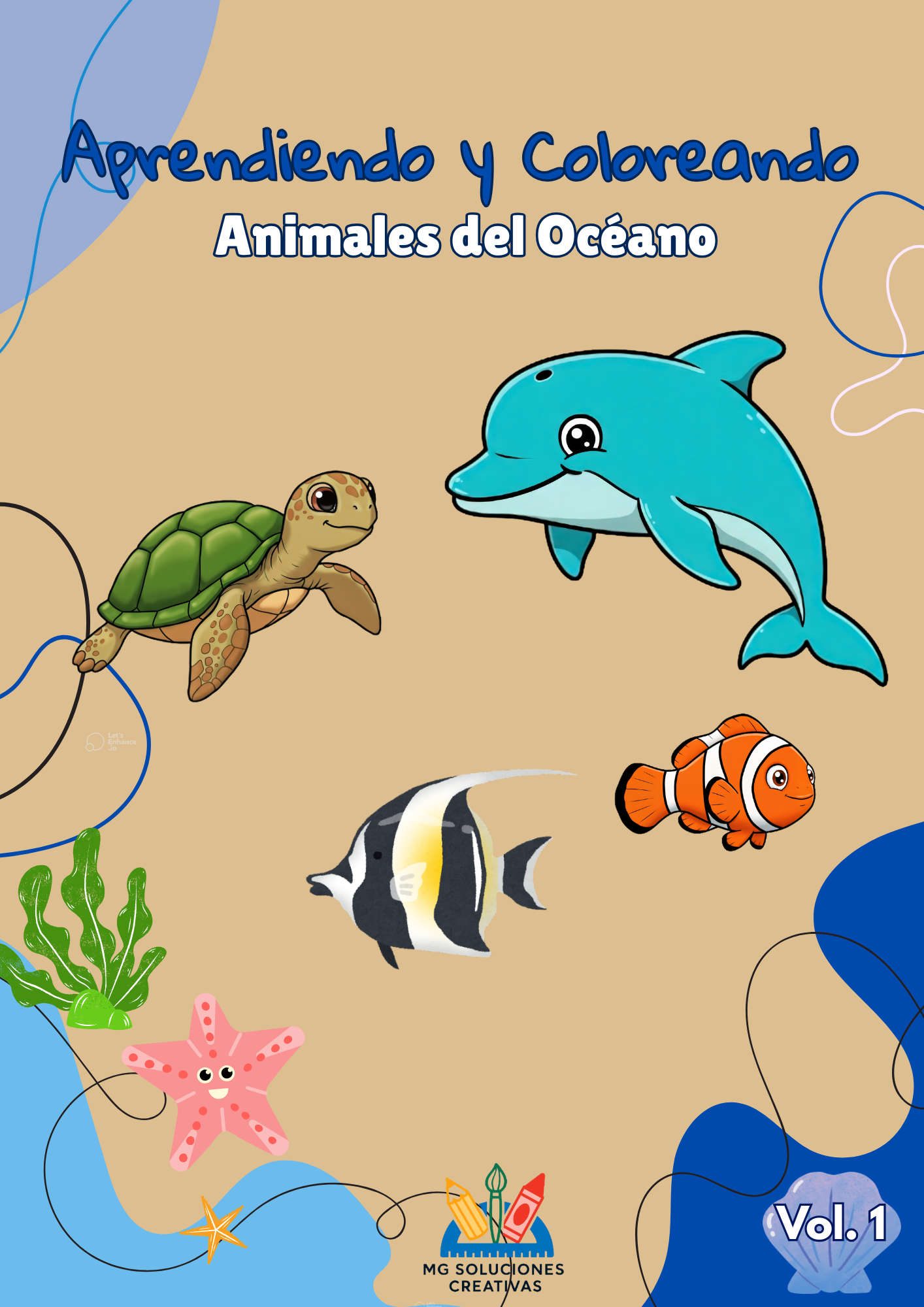 Aprendiendo y Coloreando – Animales del Océano (Vol. 1)