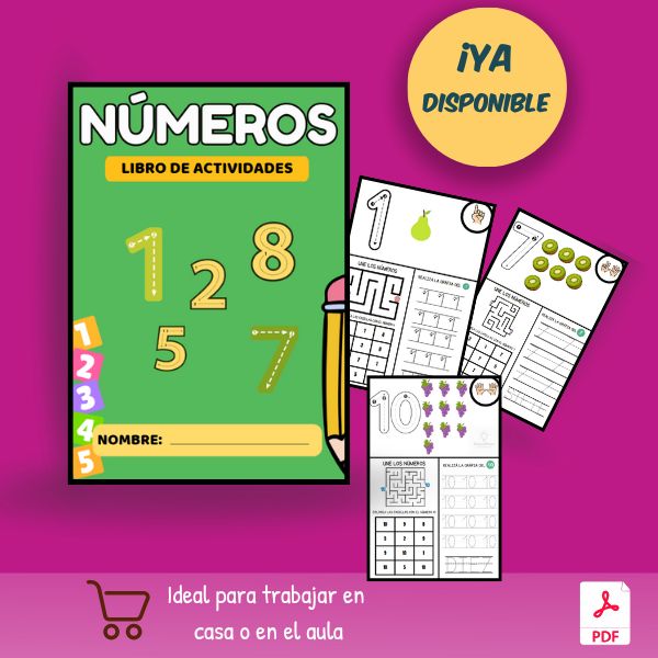Libro de actividades: Números del 1 al 10 + KIT DE GRAFINÚMEROS