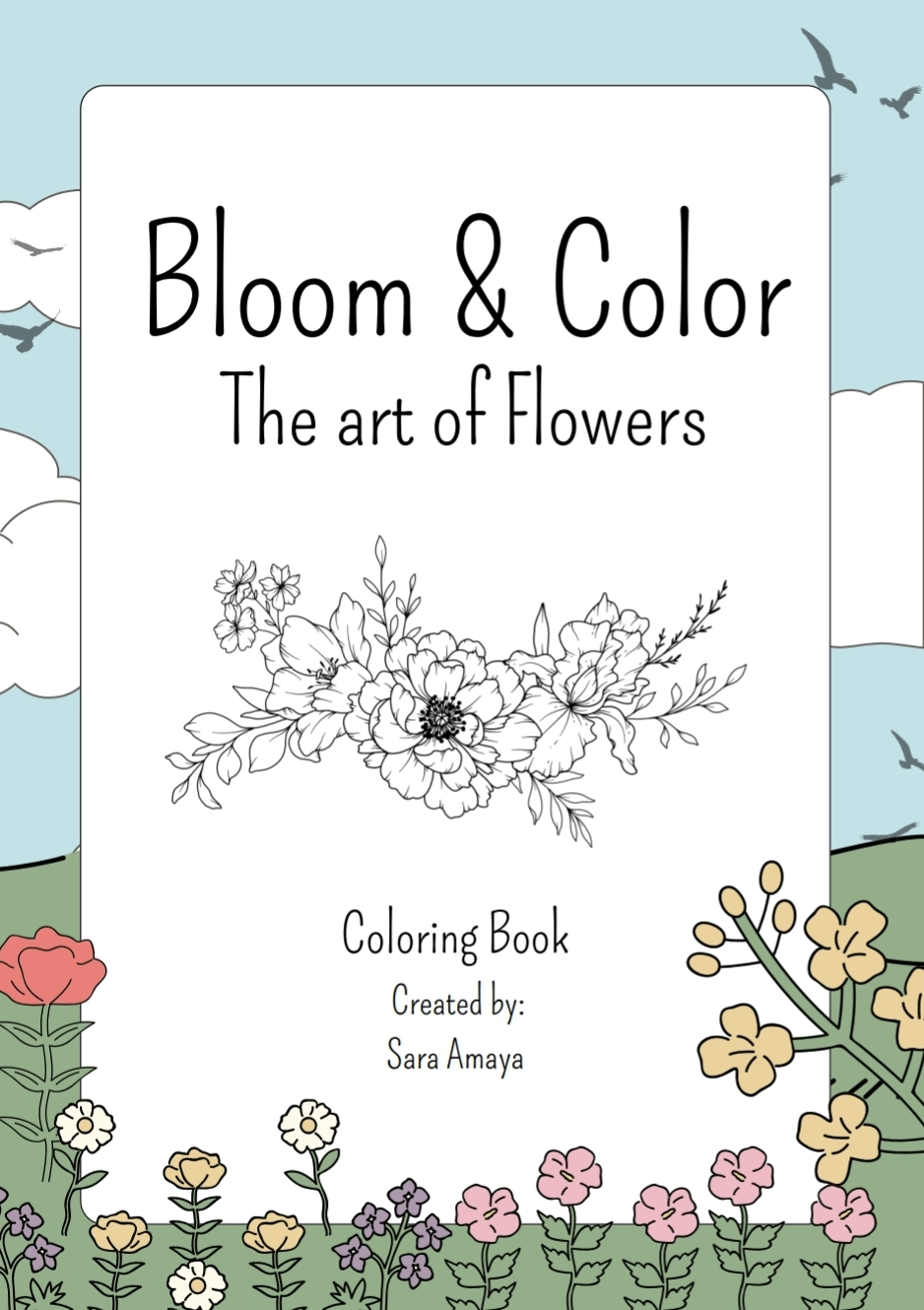 Bloom & Color: The Art of Flowers Coloring eBook - Sara Amaya | Hot...