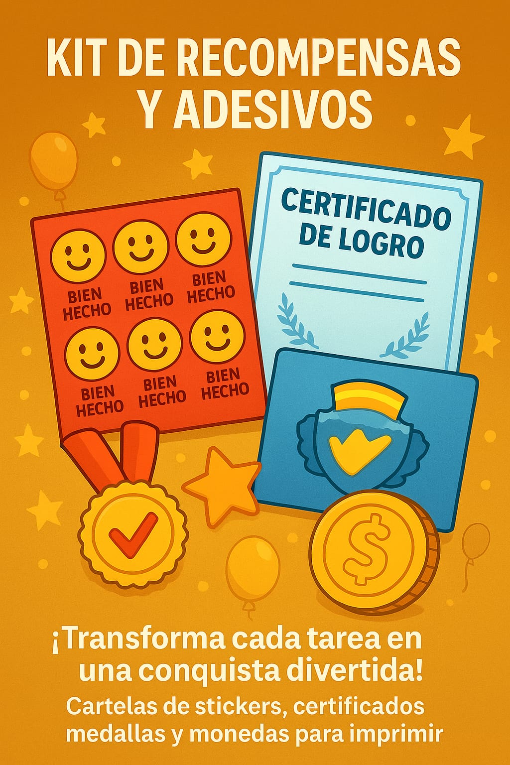 KIT DE RECOMPENSAS Y ADESIVOS - viverdodigital | Hotmart