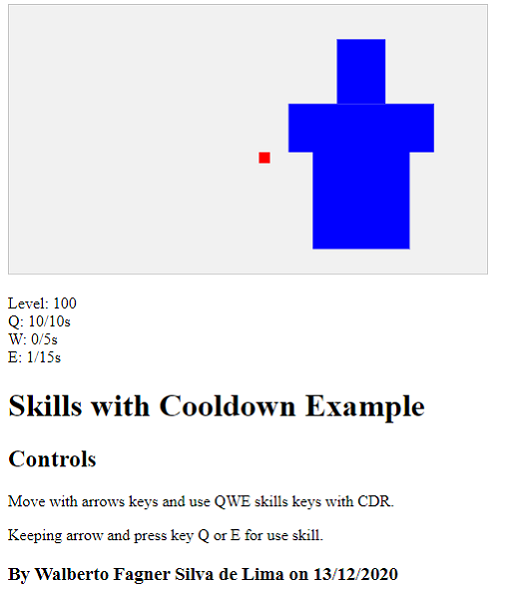 Skills with Cooldown - Game Feature Example with Javascript Canvas