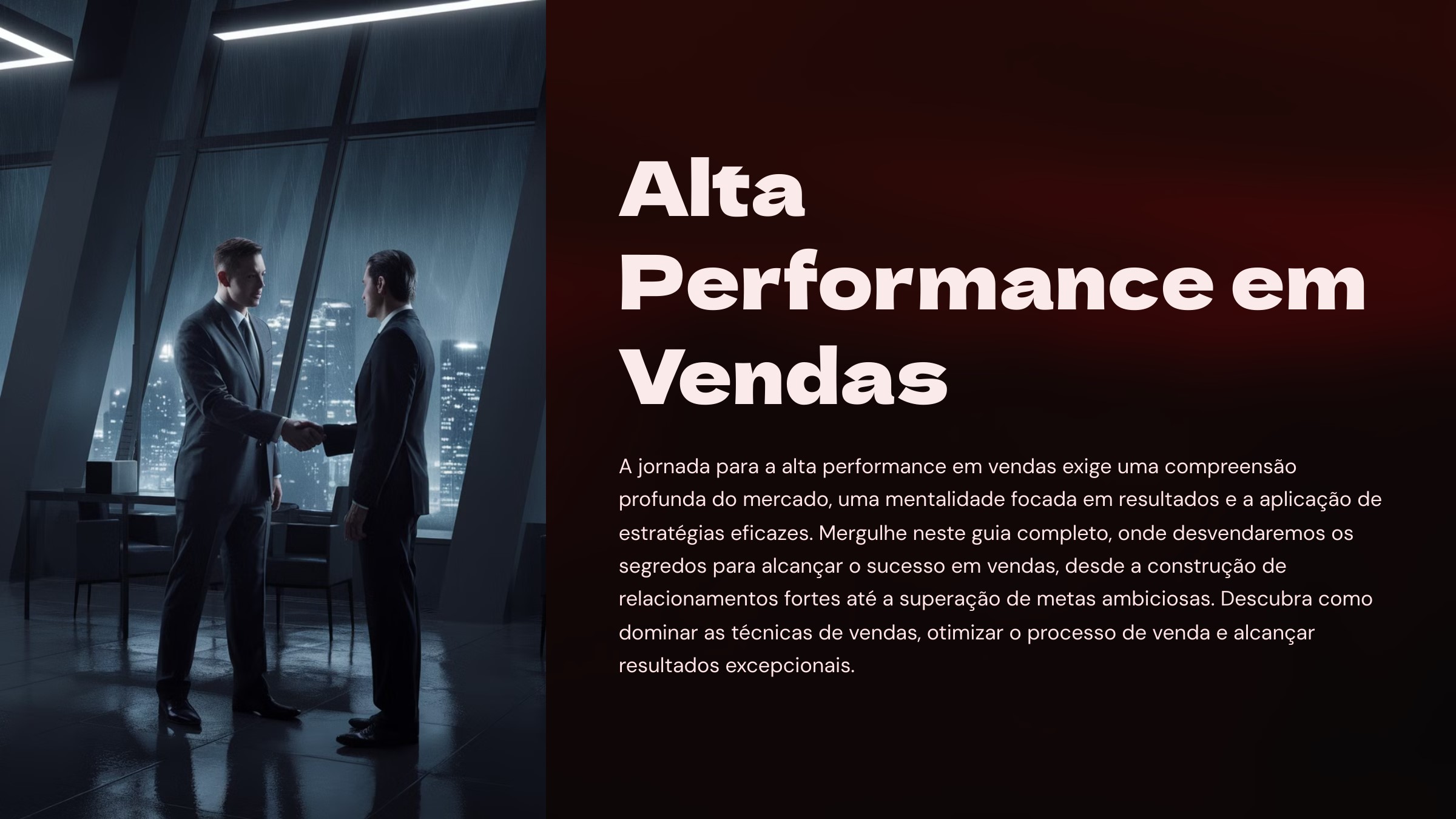 ALTA PERFORMANCE EM VENDAS