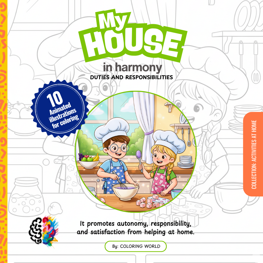 My House in Harmony - Coloring Book - Coloring World | Hotmart