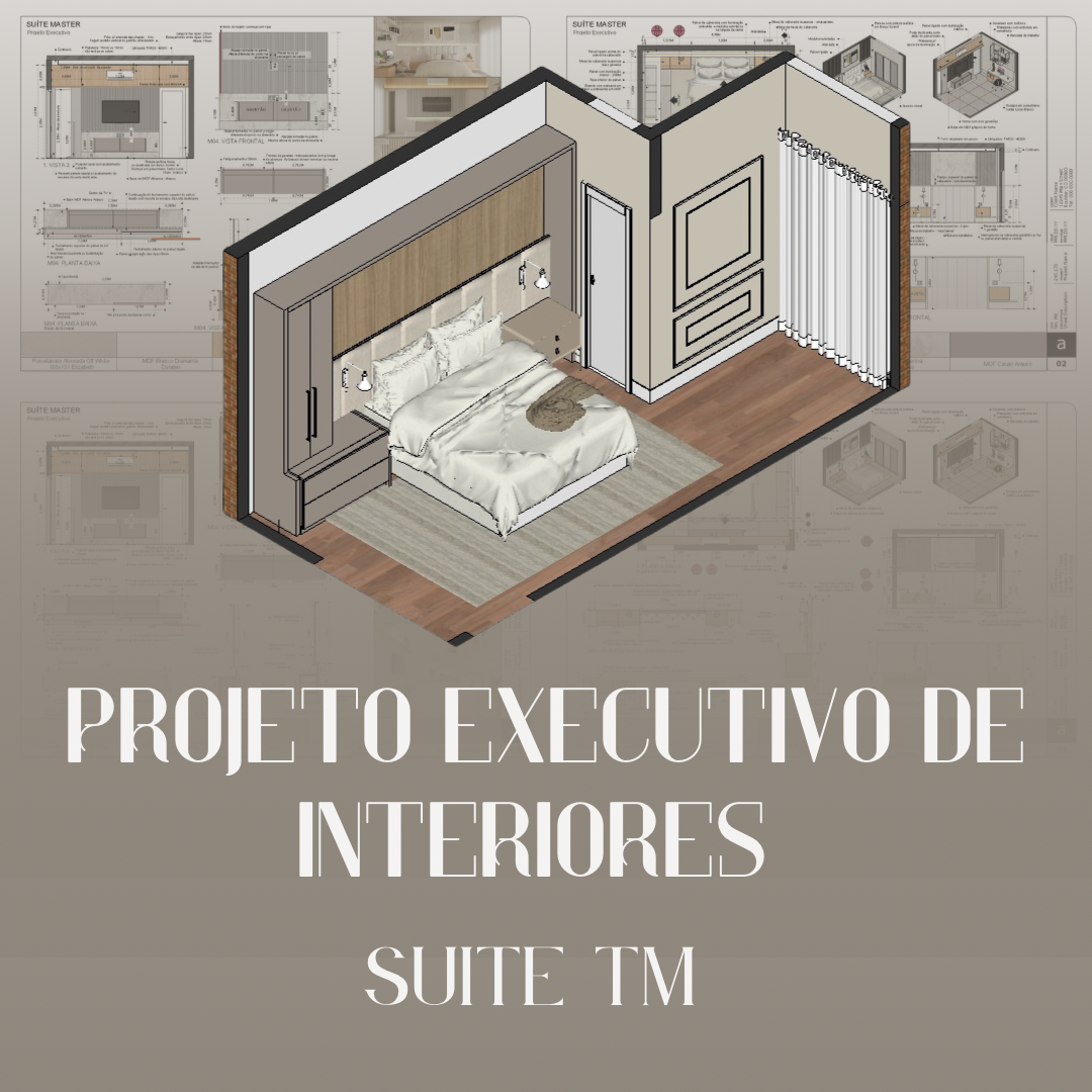 Projeto executivo de Interiores - Quarto de Casal TM - Arq. Lilian ...