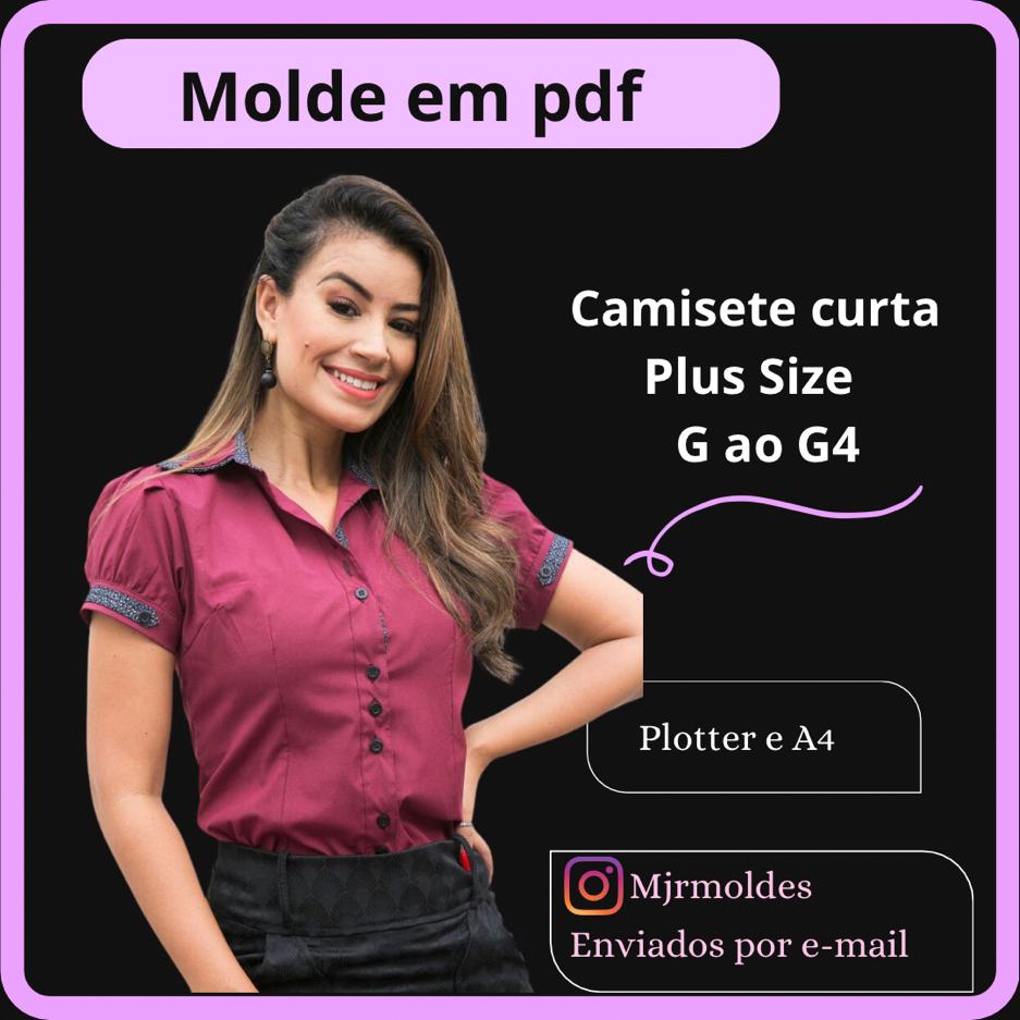 Molde camisete curta plus size - MJR Produtos Digitais | Hotmart