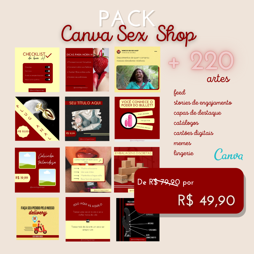 Pack Canva Sex Shop Gabriela Dos Santos Pereira Hotmart
