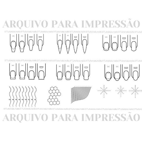 Planilha de Treino Nail-Art Francesinha[002] - Tutoriais.Nails | Ho...