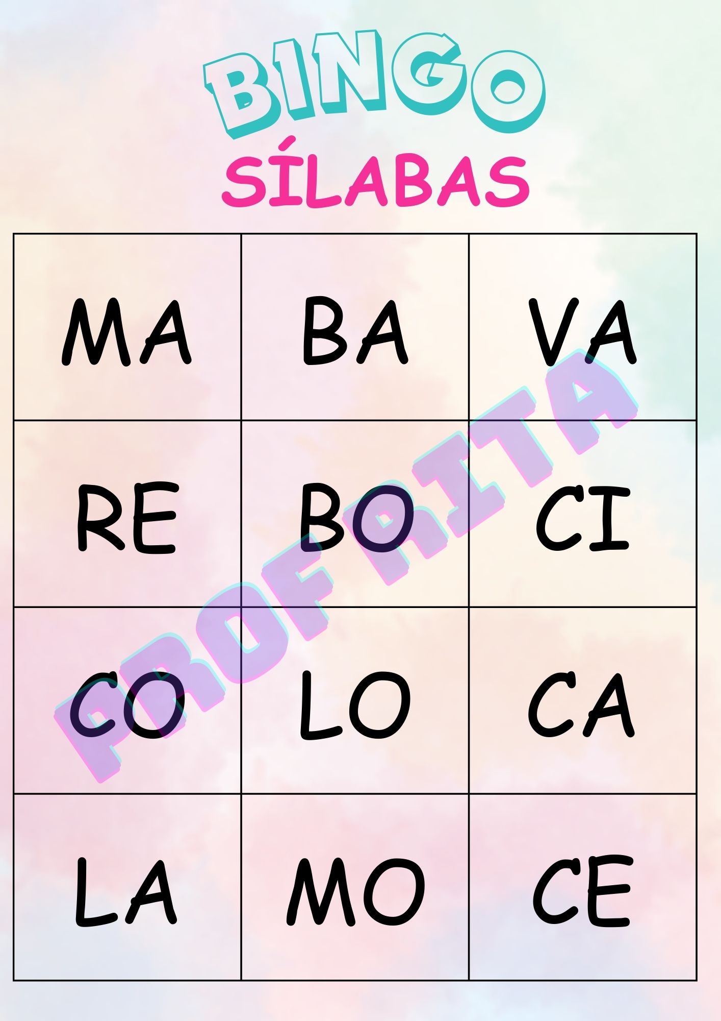 Bingo Alfabetização - Rita de Cassia Tinte | Hotmart