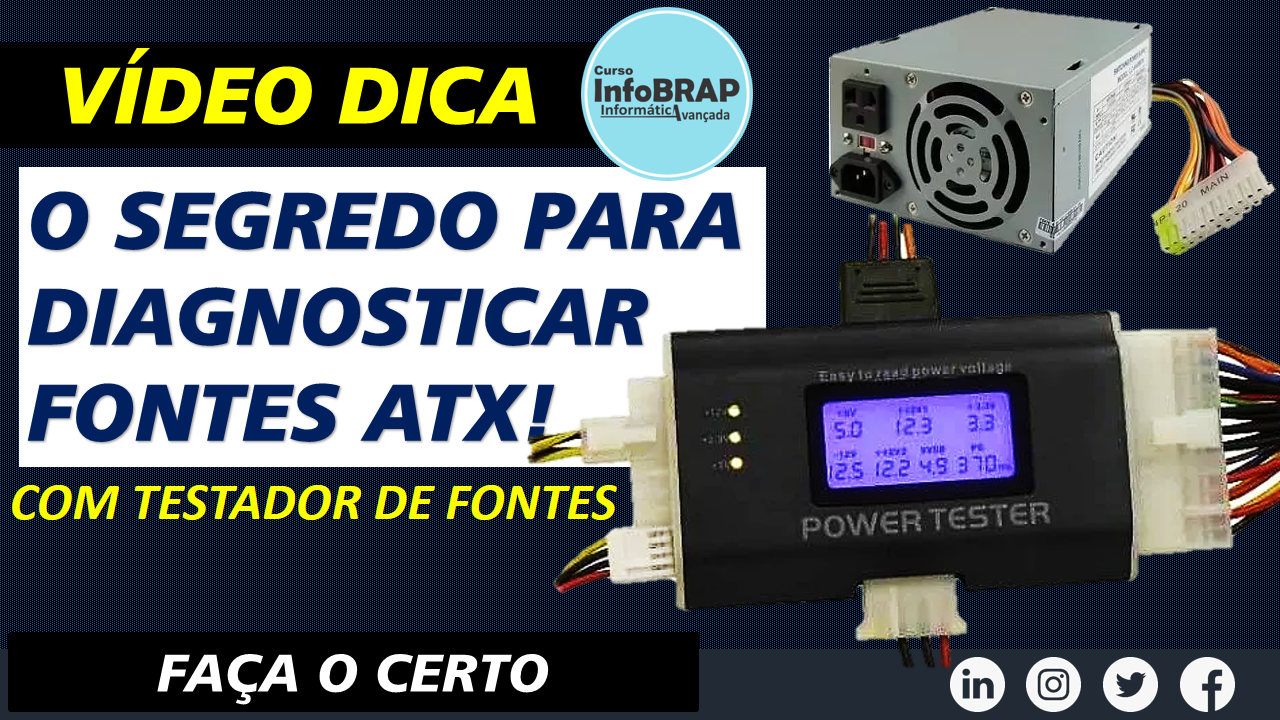 Vídeo Aula - Como Testar Fonte ATX: Passo a Passo com Testador de F...