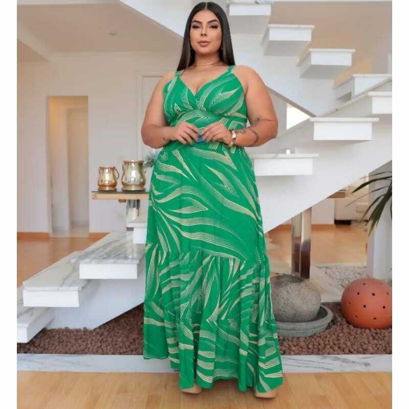 VESTIDO PLUS SIZE | VESTIDO SELENA VERDE (tam 46 até 50)