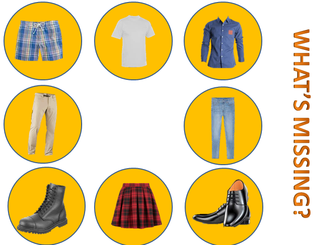 Jogo - What's missing - Clothes