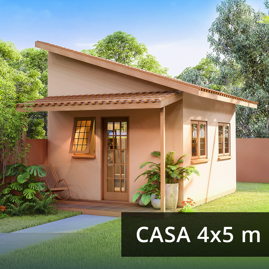 Projeto de Casa 4x5 m (20m²) - Canal Casas Pequenas Aconchegantes