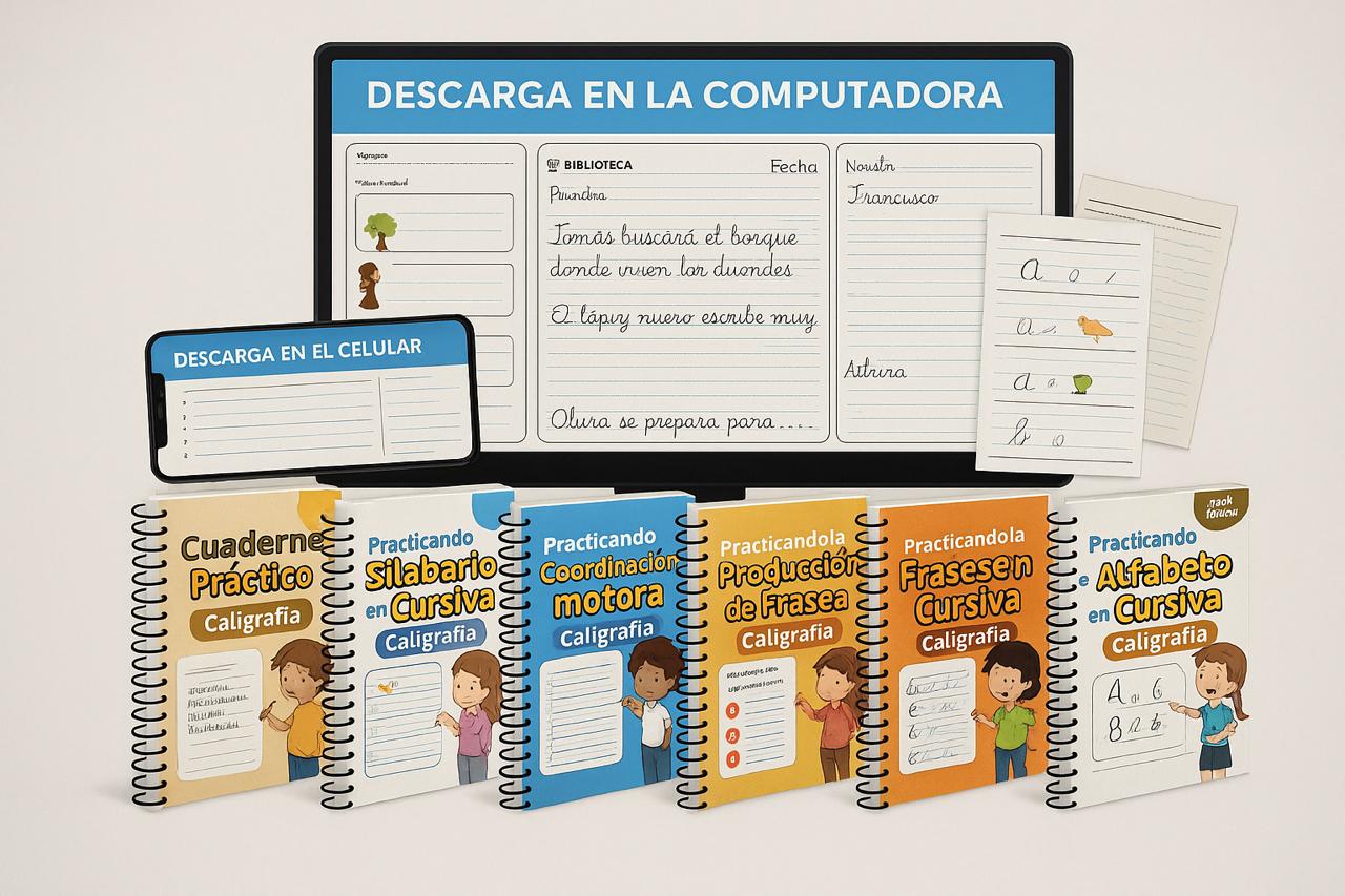 KIT + de 400 paginas de escritura en cursiva para niños - VIVIANA ...