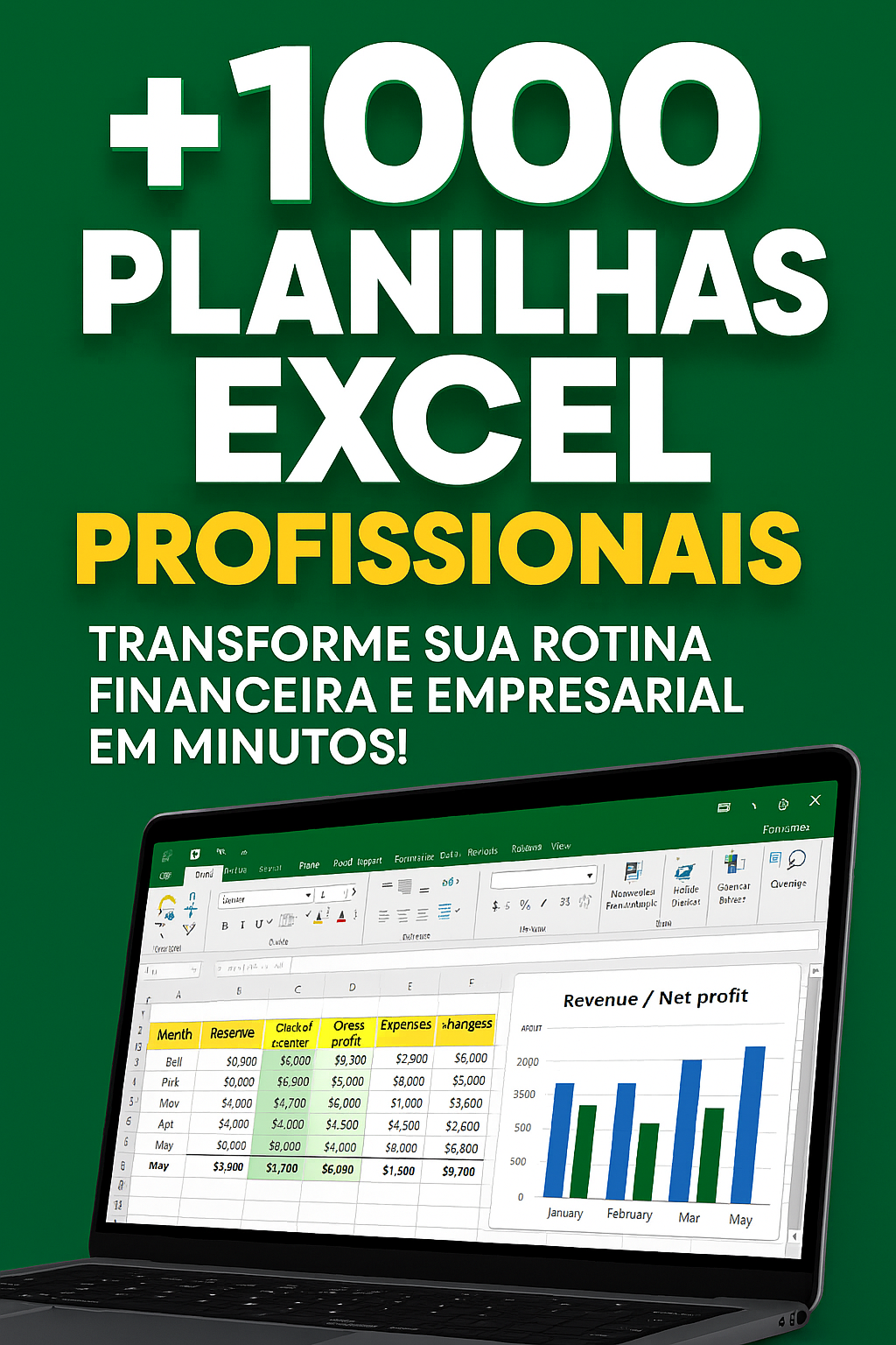 +1000 Planilhas Excel Profissionais — Transforme sua Rotina Finance...