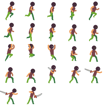 Sprite Sheet Character 64x64 pixel art animation - Aline Araújo Da...