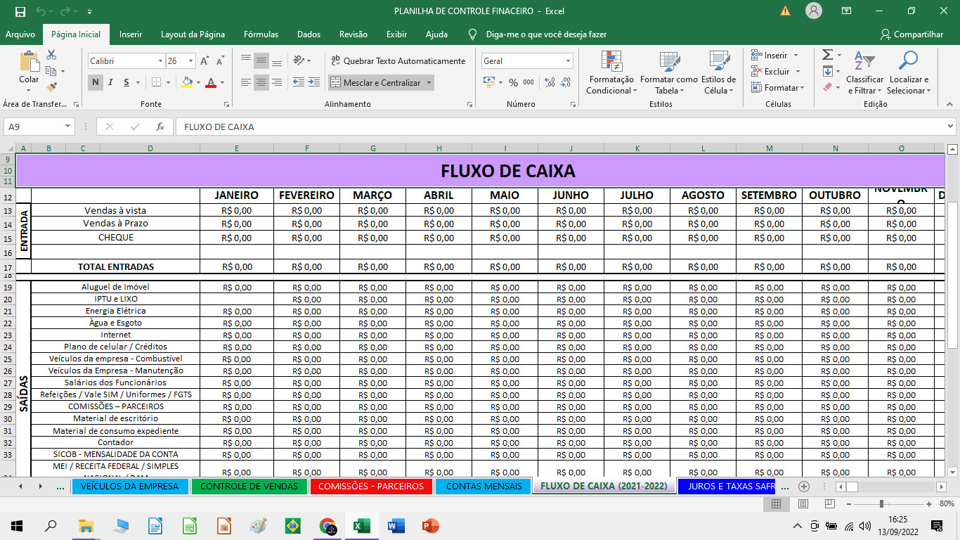 PLANILHA DE CONTROLE ADMINISTRATIVO PARA EMPRESAS