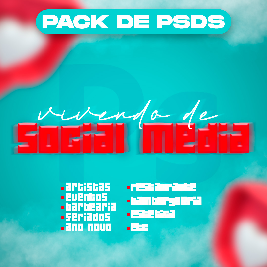 PACK VIVENDO DE SOCIAL MEDIA (PACK DE ARTES EM .PSD) - DB Produtora...