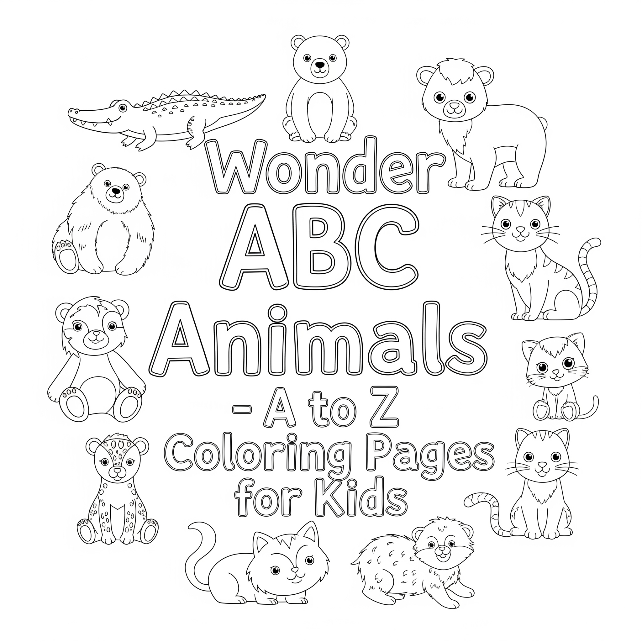 Wonder ABC Animals – A to Z Coloring Pages for Kids - Henry Jimer R...