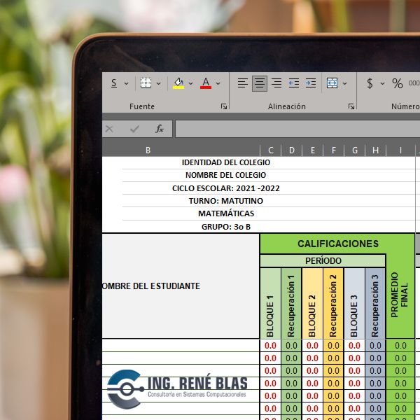 Gestión Docente Grupal en Excel - Rene Richard Blas Rendon | Hotmart